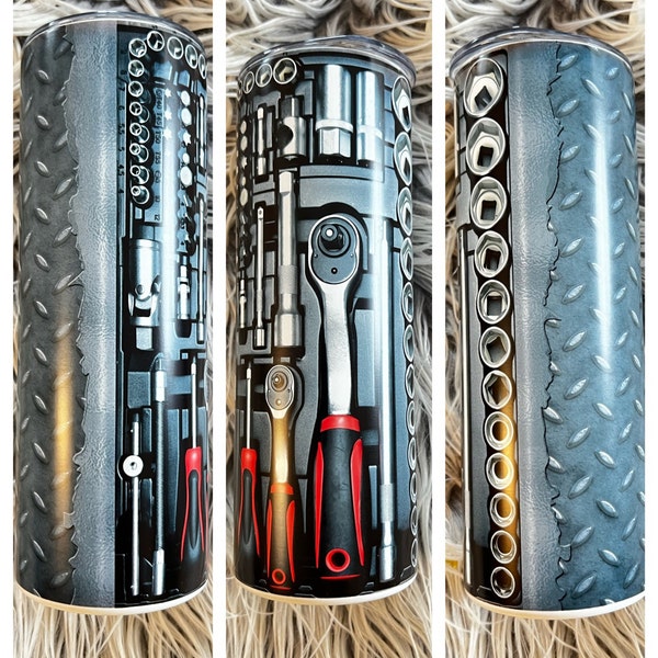 20 Oz Skinny Tumbler Sublimation Design, Mechanic Tumbler, Tool Box ...