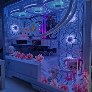 Cat on Sakura Tree RGB Gaming Computer Fan Shroud/ Grill /cover Custom ...