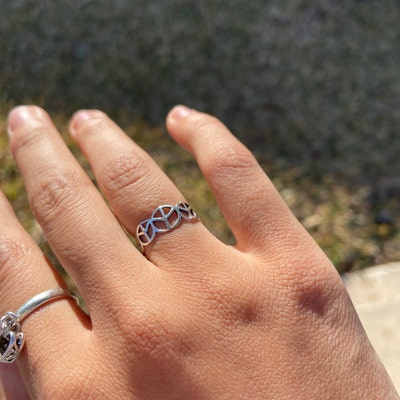 Adjustable Peace Sign Toe Ring Sterling Silver Adjustable Toe - Etsy