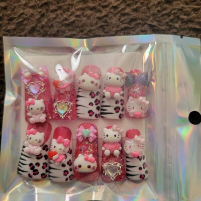 Colorful Junk Press on Nails - Etsy