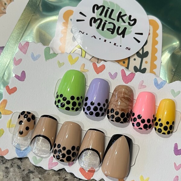 Boba Babe Press on Nails | Luxury Nails | Handmade Set | Custom | 3D ...