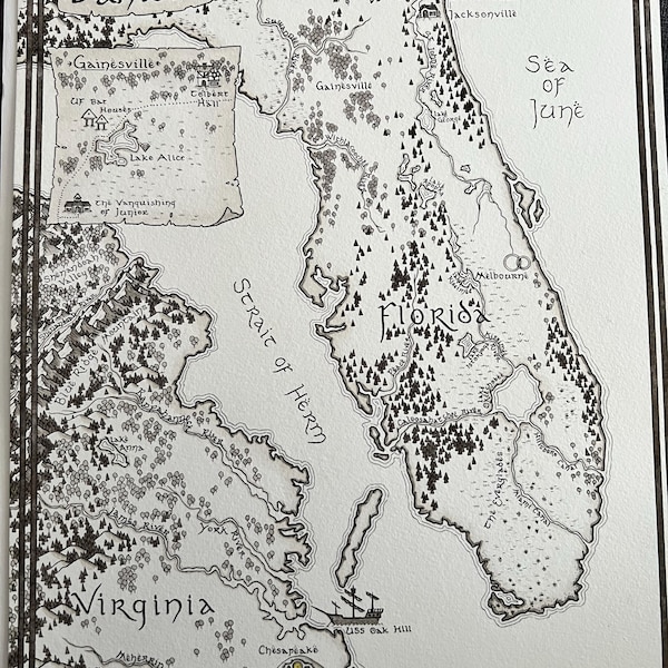 Print of Hand Drawn Prythian Map, ACOTAR, Hand Drawn Fantasy Map ...