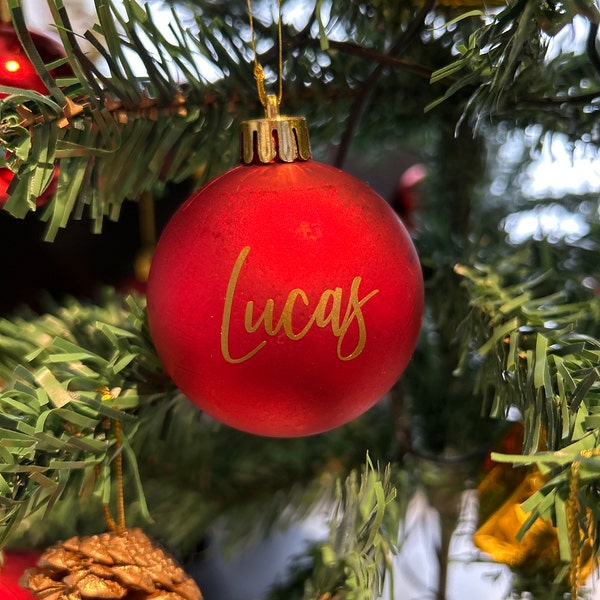 Custom Christmas Baubles Name Sticker, DIY Christmas Decor ...