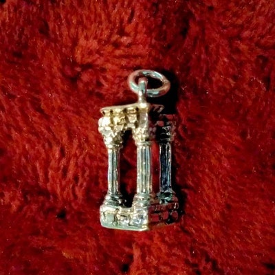 TEMPLE OF APOLLO .925 Sterling Silver 3-D Charm Pendant Rome Italy ...