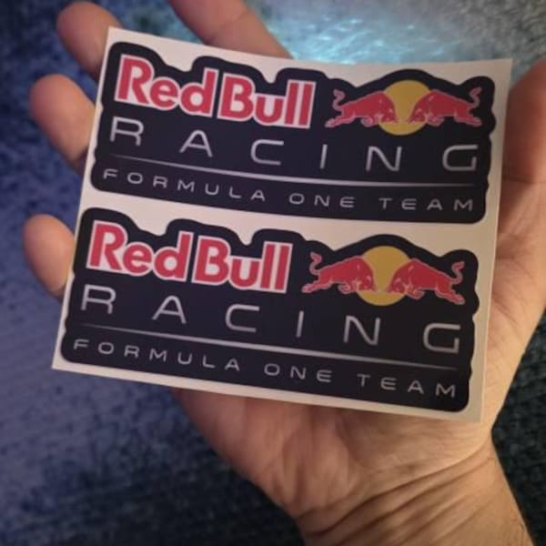 Red Bull Formula One (F1) Racing Blue Background Stickers X2 for Car ...