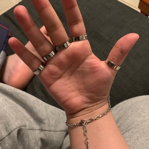 Handmade Five Finger Chain Rings Adjustable Cross Chain | Etsy