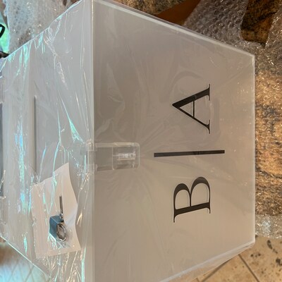 Personalized Name Card Box Wedding Acrylic Card Box With Lock and Key ...