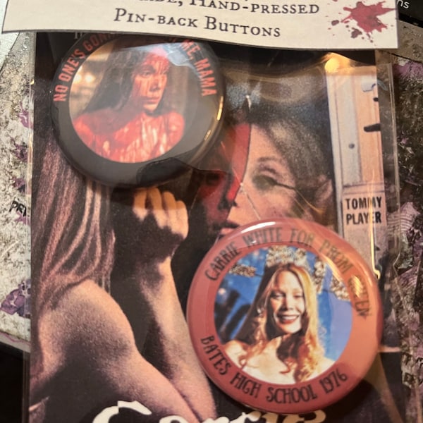 The Carrie White Pack - 1.5” Pin Back Button Set - Etsy