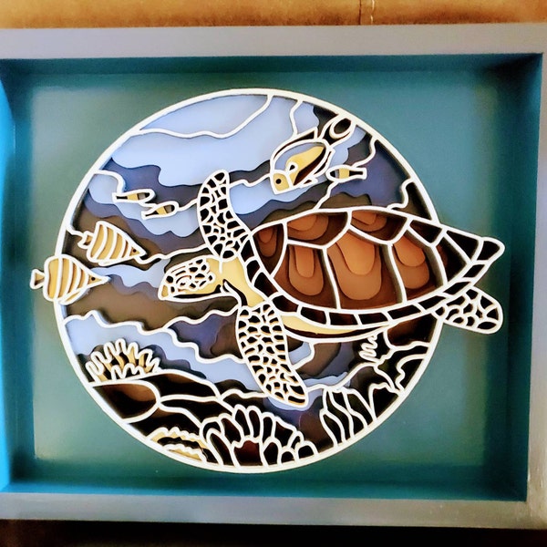 Turtle 3D Mandala SVG Files, Laser Cut Template Files, Multilayer Cnc ...