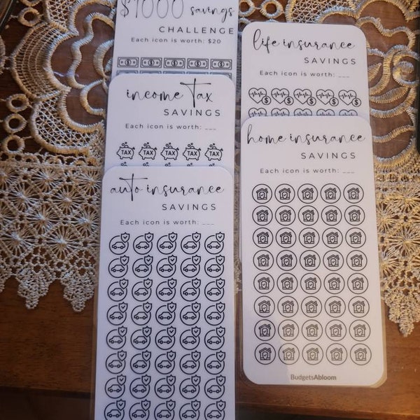 COMPLETE SET of 250 Dollar Scratch off Savings Sinking Funds A5 ...