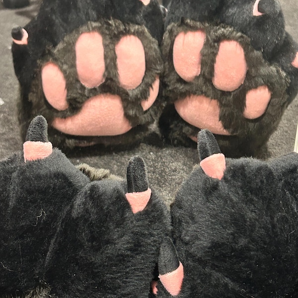 Five Finger Fursuit Paws, Fursuit Furry Paws, White Animal Paws - Etsy