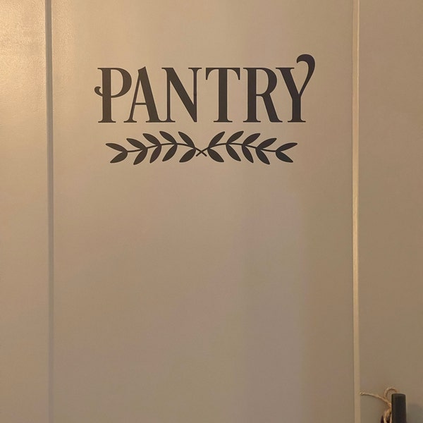 Pantry Decal, Computer Cut Vinyl Sticker, Kitchen Door Label, Modern ...