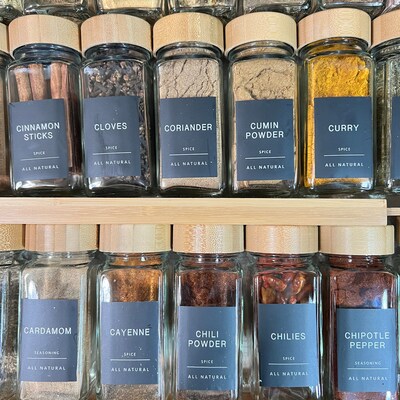 160 Gold Spice Jar Labels: Preprinted Minimalist Gold Foil - Etsy