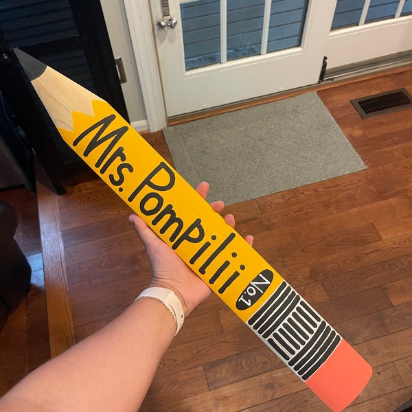 Personalized Pencil Sign, Teacher Gift, Back to School, Classroom Decor ...