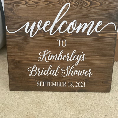 Bridal Shower Welcome Sign Rustic Wood Wedding Sign Rustic Wedding ...