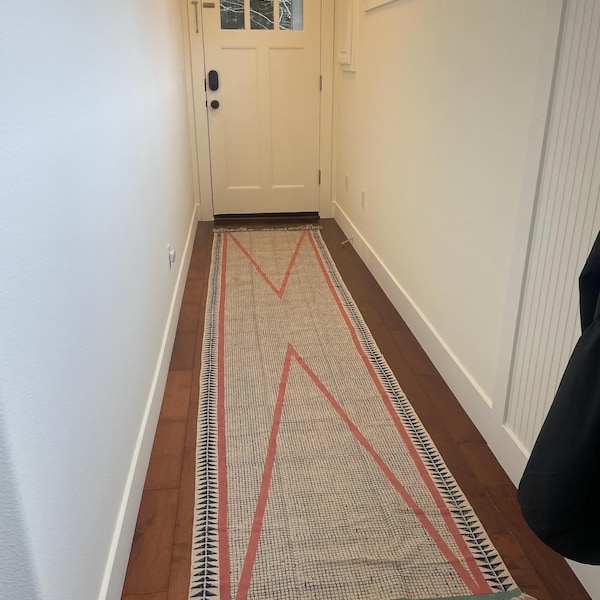 Hand Block Printed Cotton Kilim Rug, Hallway Runner - Etsy