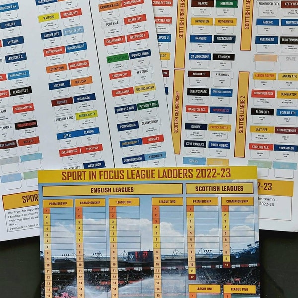 2022-23 League Ladders - Etsy UK