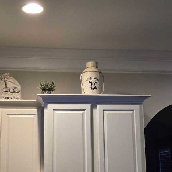 Galvanized Metal Farmhouse Milk Can Farm Fresh Decor White Washed ...