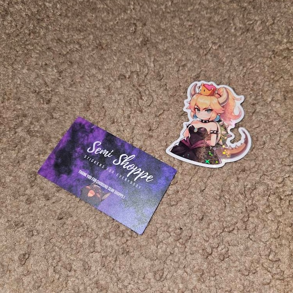 Cute Chibi Bowsette & Boosette Vinyl Sticker Pack Water Resistant Anime ...