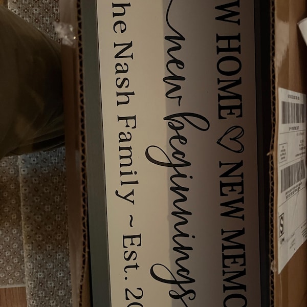 New Home Sign Personalized, New Home New Memories New Beginnings Sign ...
