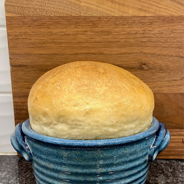 Bread Baker - Pottery Bread Baking Pot in Blue Glaze - 12 Recipes ...