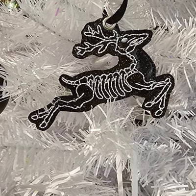Skeleton Reindeer Ornament Goth Christmas Black Tree Spooky Decor - Etsy