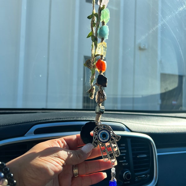 9 Crystals Hanging Charm for Car Protection and Safe Traveling, Release ...