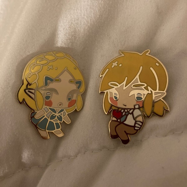 BOTW School Days Zelda & Link Hard Enamel Pins / Legend of Zelda ...