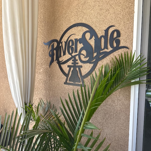 Riverside Sign With Raincross - Etsy