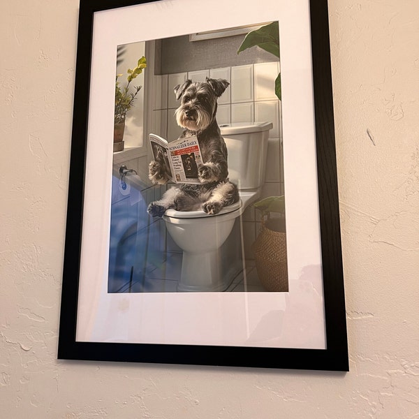 Brown Cockapoo on the Loo, Funny Toilet Humour Dog Print - Etsy