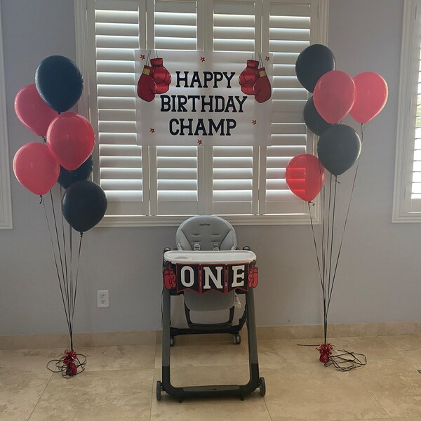 Boxing Party Boxer Little Boxer Sports Banner Boxing Gloves Birthday ...