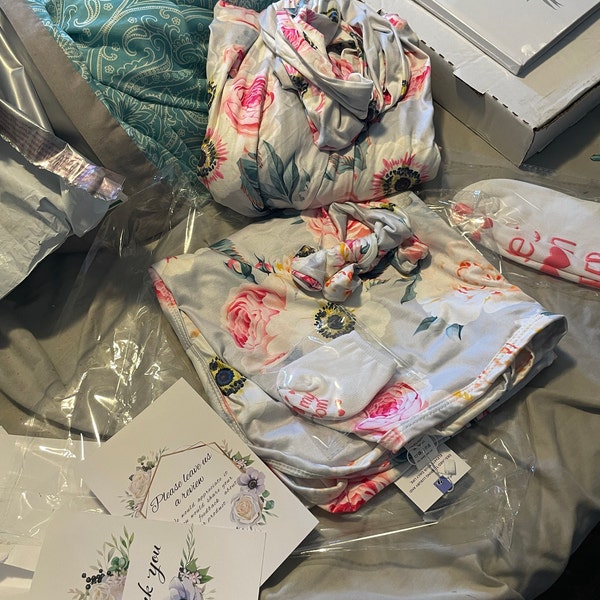 Labor and Delivery Gown Matching Baby Set Labor and Delivery Gown and ...
