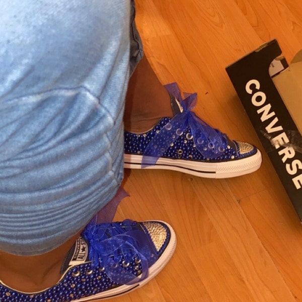 Survivor (breast Cancer Awareness) Bling Converse-bling Sneakers - Etsy