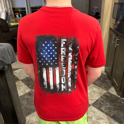 Freedom Flag With Black Distressed Background Ready to Press DTF direct ...