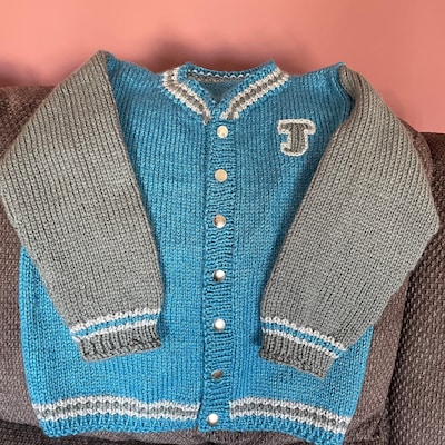 Back to School Kids Jacket Knitting Pattern Varsity Jacket Letterman ...