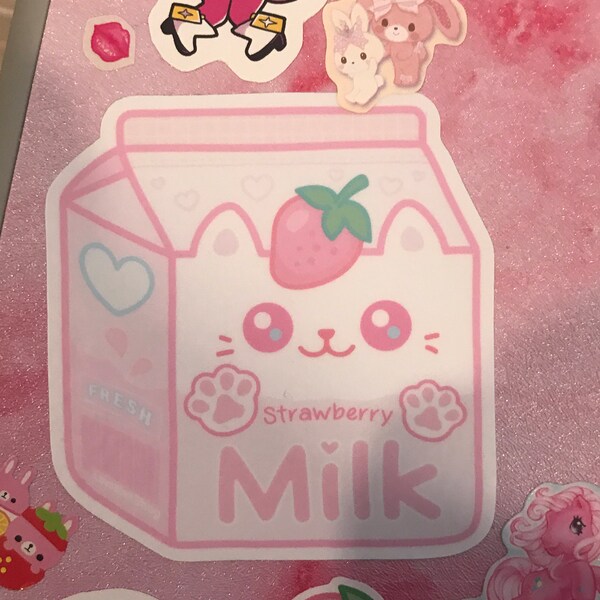 New Ver. Meow Milk Vinyl Sticker - Etsy