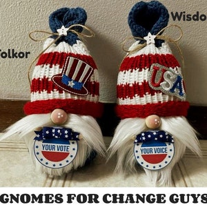 Handcrafted USA Memorial Day July 4th Patriotic Knit Gnome - Etsy