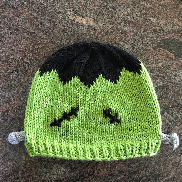 Frankenstein Hat KNITTING PATTERN / Monster Hat Pattern / Frankenstein ...