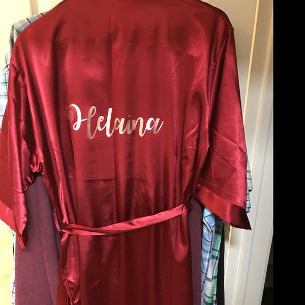 Mama De La Quinceañera Satin Robe and Slippers Set , Bata De Satin Para ...