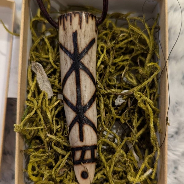Protection Bindrune Antler Pendant Viking Rune - Etsy