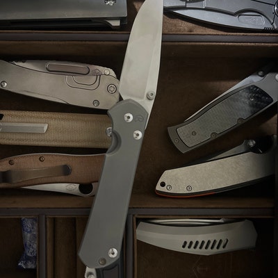 Titanium Flattop Deep Carry Pocket Clip for Sebenza Sand Blast Finish ...