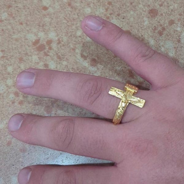 925 Sterling Silver Ring, Jesus Christ Crucifix Cross, Christian ...