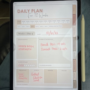 Weight Loss Tracker Digital for Goodnotes Ipad Pink Fitness | Etsy