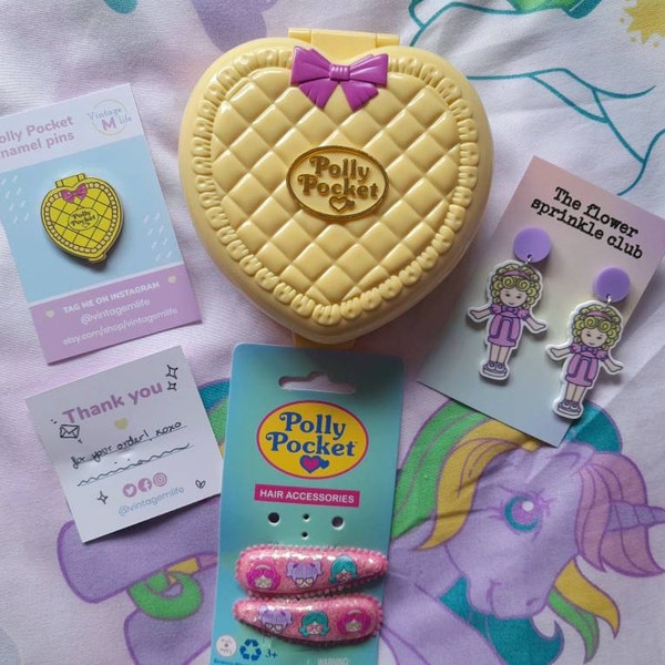 POLLY POCKET Heart Hard Enamel PIN Toys Pins Polly Pocket 90s Bow ...