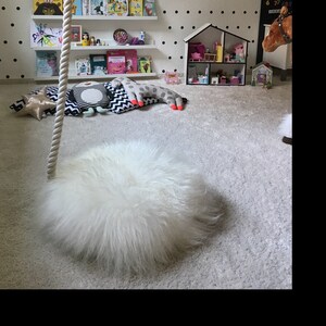 Sheepskin Fur Pillow Real fur pillow Round fur pillow Round | Etsy