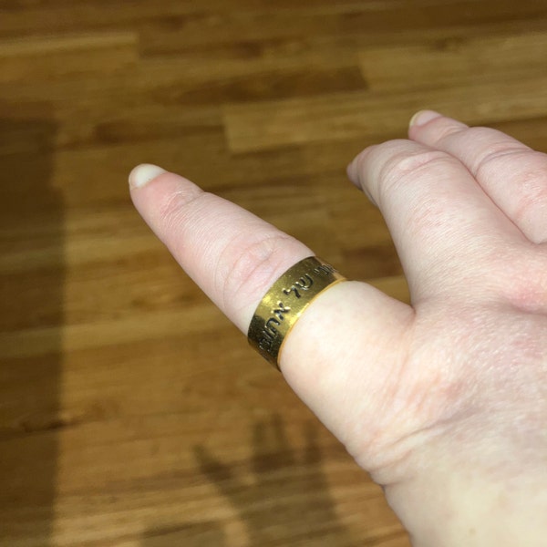 Custom Handwriting Ring • Wide Handwriting Band in Sterling Silver ...