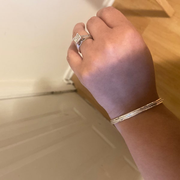 Thin Silver Bangle, Round Bangle, Thin Bangle, Stacking Bangles, Sterling Silver Bangle, Silver ...