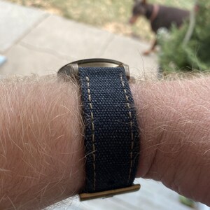 Basque Olive Canvas Watch Strap From 15oz Canvas 20mm 22mm - Etsy