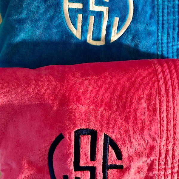 Monogrammed Terry Velour Spa Wrap, Personalized Towel Wrap, Custom ...