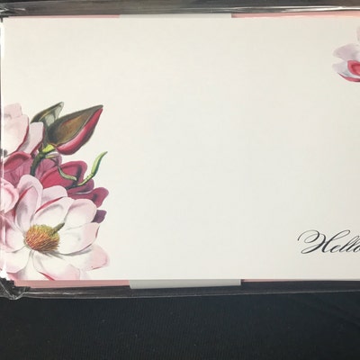 Personalized Flat Note Cards PURPLE VIOLETS Floral Stationery Botanical ...